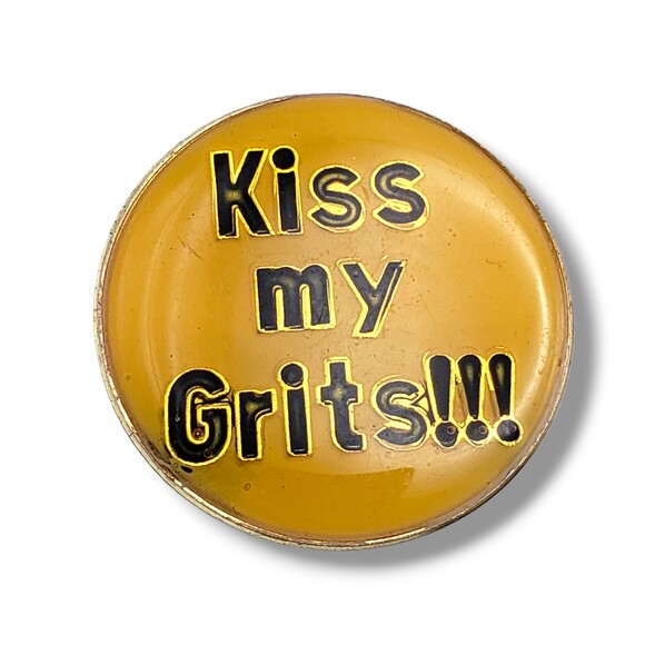Unbranded | Accessories | Vintage Kiss My Grits Lapel Hat Pin Yellow ...